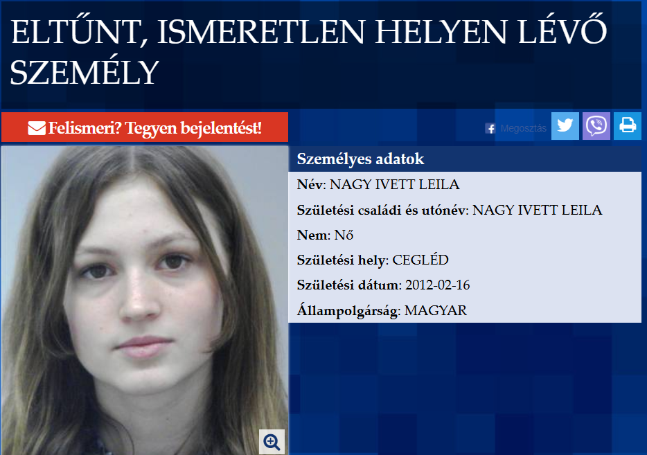 Eltűnt lány: 13 éves fiatalnak veszett nyoma, semmi hír róla